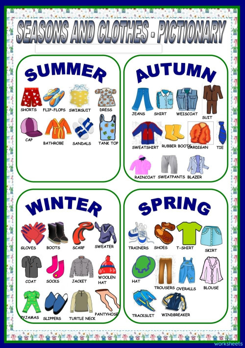 Seasons and clothes. Interactive worksheet | TopWorksheets