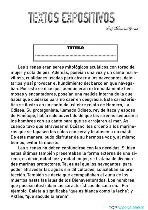 Textos expositivos. Ficha interactiva | TopWorksheets