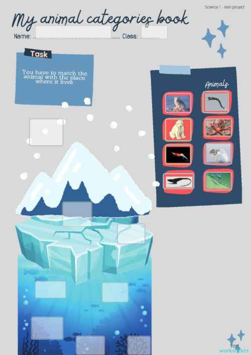 Mini project - Animal categories book. Interactive worksheet ...