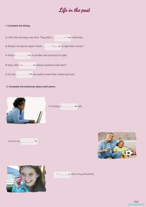 Life in the past. Interactive worksheet | TopWorksheets