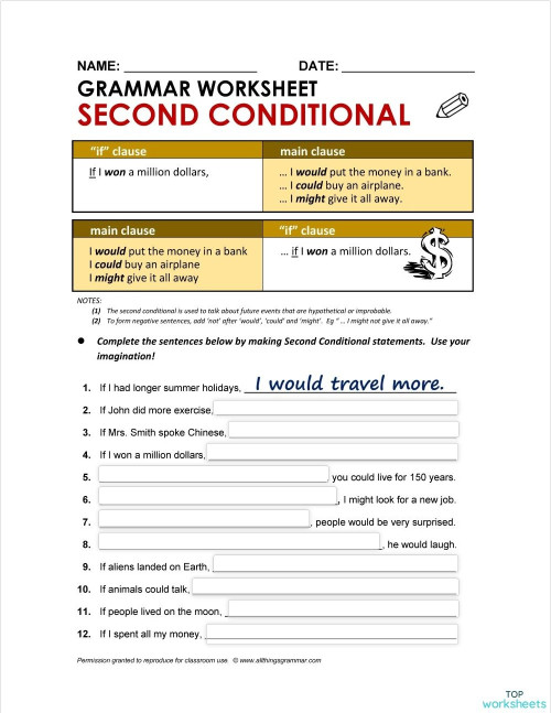 CONDITIONALS: interactive worksheets and online exercises | TopWorksheets