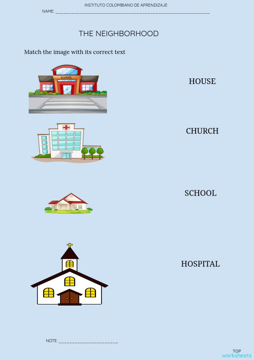 NEIGHBORHOOD. Interactive worksheet | TopWorksheets