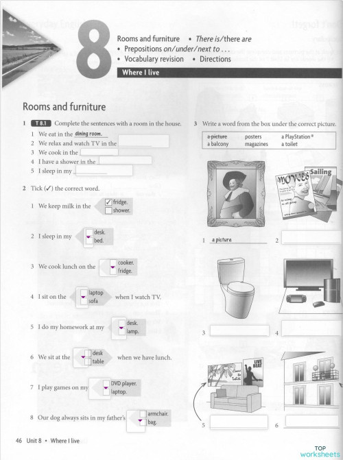 There is , There are. Interactive worksheet | TopWorksheets