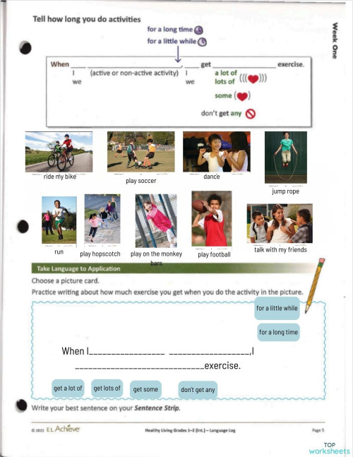 First Grade Healthy Living W1 L2. Interactive worksheet | TopWorksheets