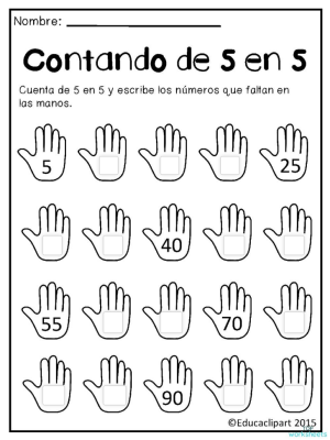 Contar 5 en 5. Ficha interactiva | TopWorksheets
