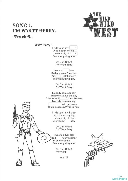 Song 1 listen and choose. Interactive worksheet | TopWorksheets