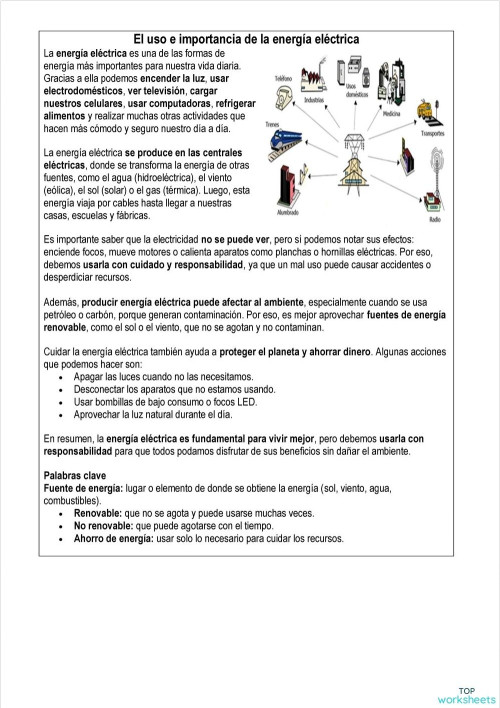 Materia y energía: fichas interactivas y ejercicios online | TopWorksheets