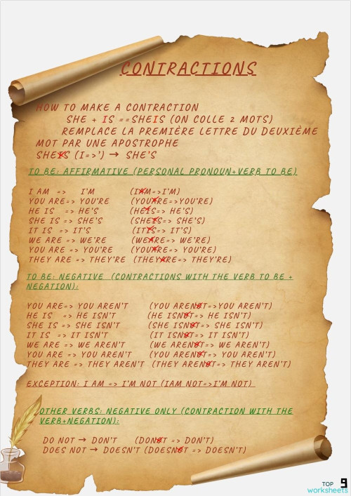 Christmas holidays activities -Contraction. Interactive worksheet ...