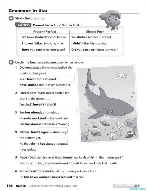 OD4 18 WB 166 167 Grammar. Interactive worksheet | TopWorksheets