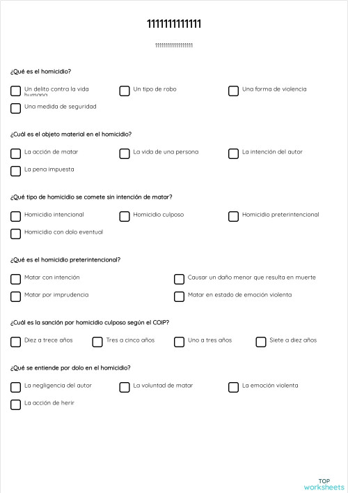 1111111111111. Ficha interactiva | TopWorksheets