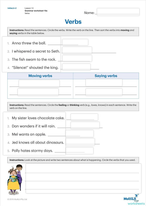 Lesson 14 Verbs. Interactive worksheet | TopWorksheets