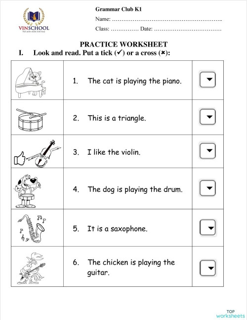 Grammar K1. Handout. Interactive worksheet | TopWorksheets