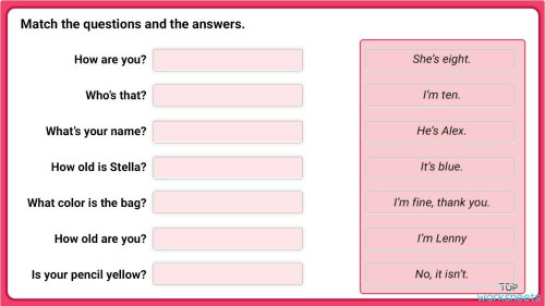 Answering questions. Interactive worksheet | TopWorksheets