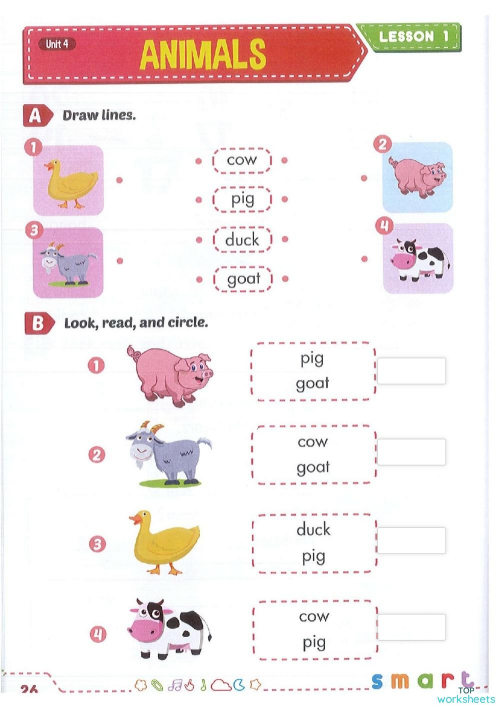 Unit 4: Animals - Lesson 1. Interactive worksheet | TopWorksheets
