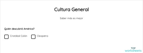 Cultura General. Ficha interactiva | TopWorksheets