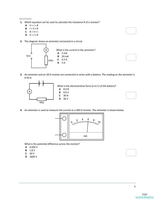 Enrichment Resistance. Interactive worksheet | TopWorksheets