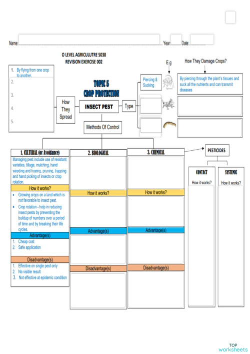 Revision Exercise 002 - Pest Control. Interactive worksheet | TopWorksheets