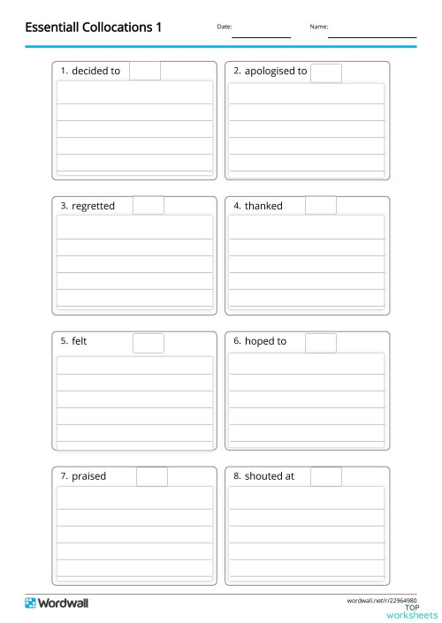 Essential Collocations 1 - Dictation - Sentences. Interactive worksheet ...