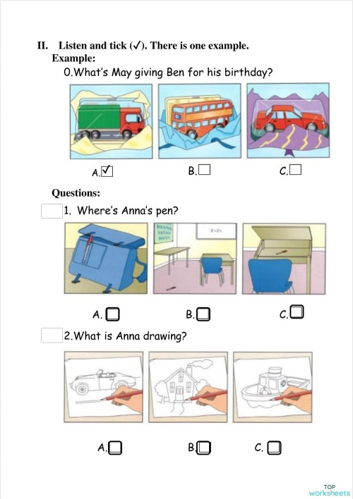 Part 2_listen and tick. Interactive worksheet | TopWorksheets