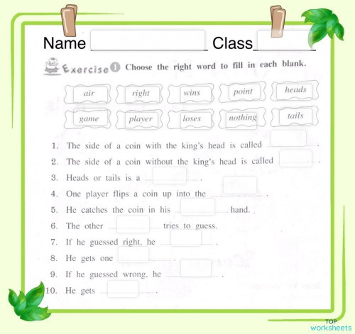 Heads or tails P.4,G.4. Interactive worksheet | TopWorksheets