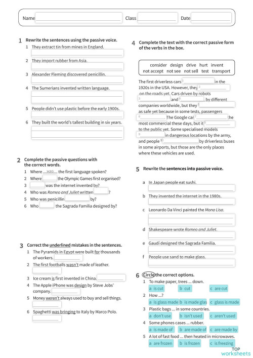 MINITEST 11. Interactive worksheet | TopWorksheets