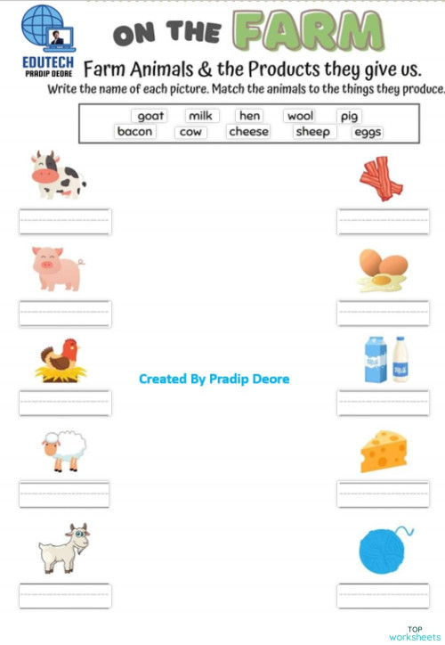 On The Farm 2. Interactive worksheet | TopWorksheets