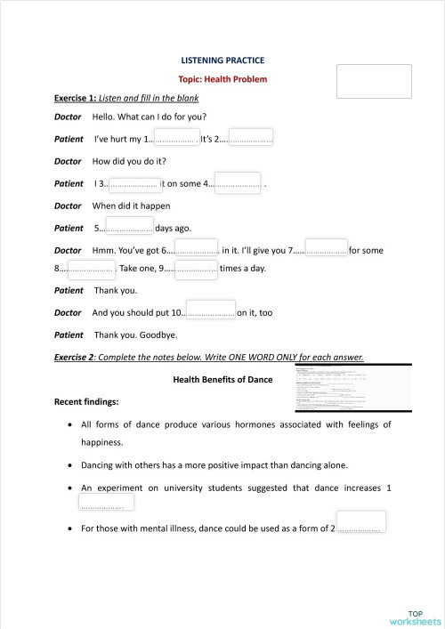 LISTENING PRACTICE - LESSON 2. Interactive worksheet | TopWorksheets