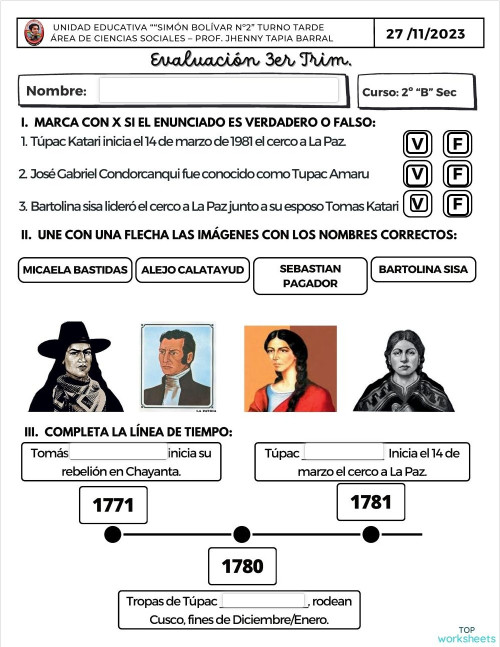 Repasemos las Etapas y edades de la Historia . Ficha interactiva ...