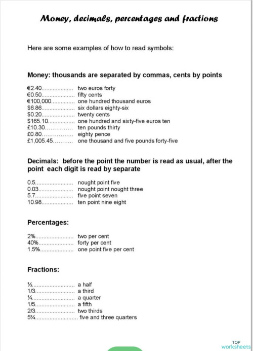 numbers vocabulary. Interactive worksheet | TopWorksheets