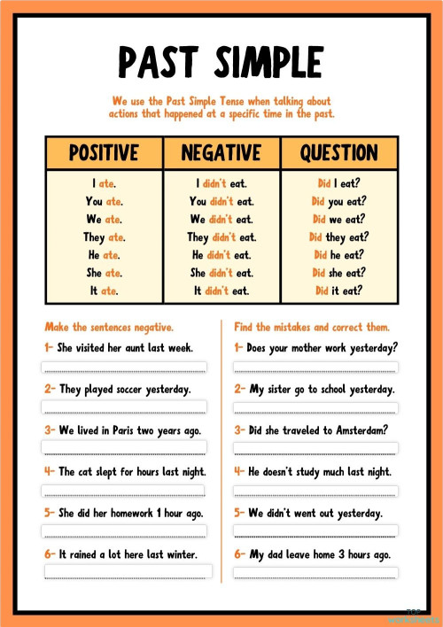 Past Simple. Interactive worksheet | TopWorksheets
