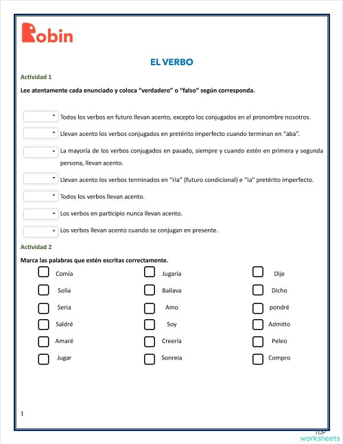 Verbos Indicativo Ficha Interactiva Topworksheets Jesuisphoenix