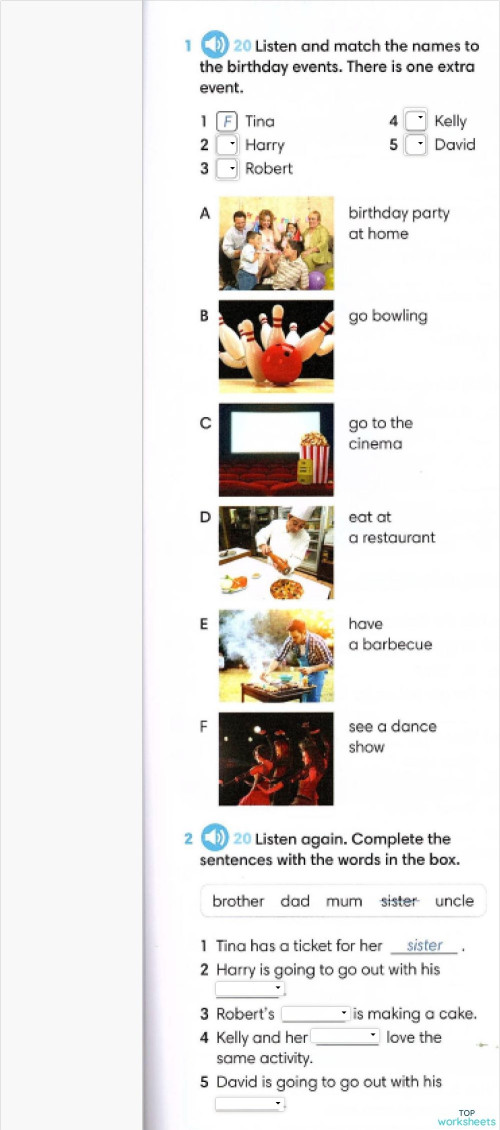 Go getter 2 unit 8.6 Listening. Interactive worksheet | TopWorksheets