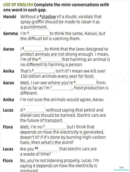 expressing opinions. Interactive worksheet | TopWorksheets