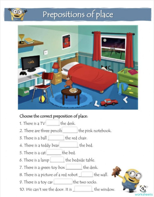 prepositions. Interactive worksheet | TopWorksheets