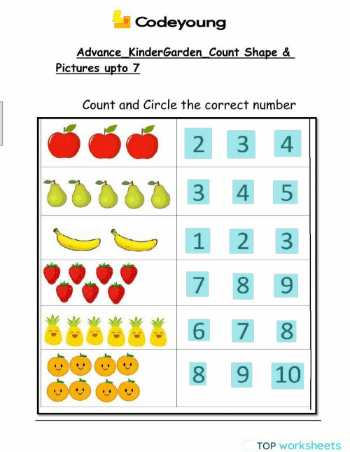 Count and click. Interactive worksheet | TopWorksheets