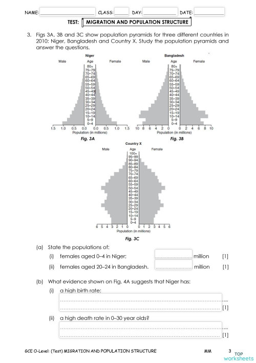Test: Migration and Population Structure. Interactive worksheet ...