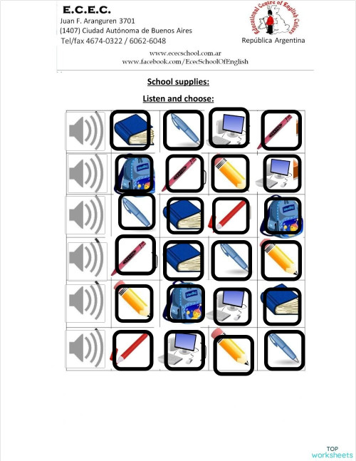 HW 11/5: School Supplies. Interactive worksheet | TopWorksheets