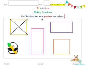 Fraction _ Quarters. Interactive worksheet | TopWorksheets