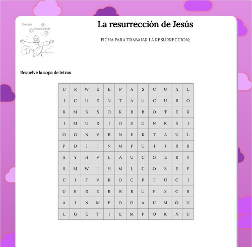 La resurrección de Jesús. Ficha interactiva | TopWorksheets
