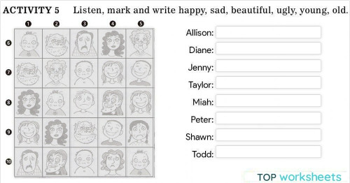 Adjectives Chart. Interactive worksheet | TopWorksheets