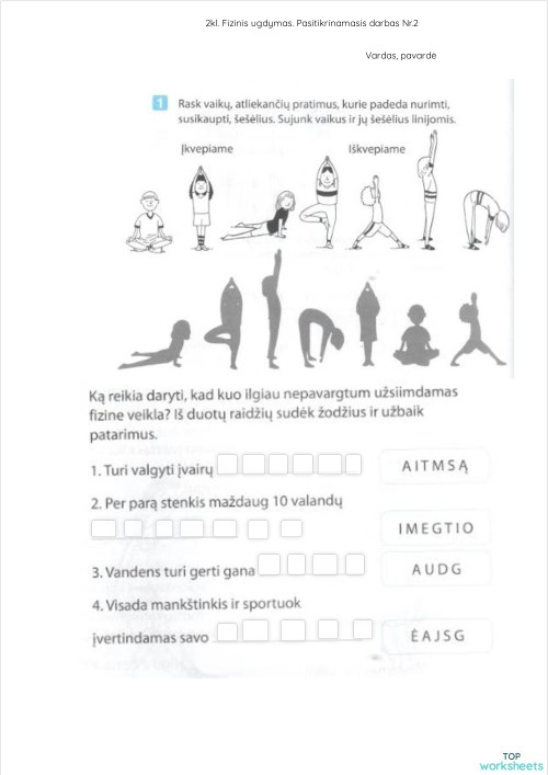 Fizinis ugdymas: interactive worksheets and online exercises ...