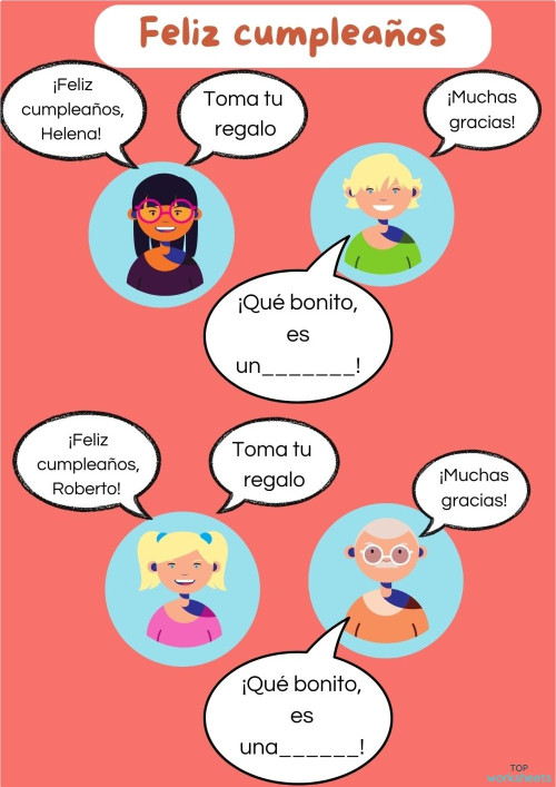 ¡Feliz cumpleaños!. Ficha interactiva | TopWorksheets