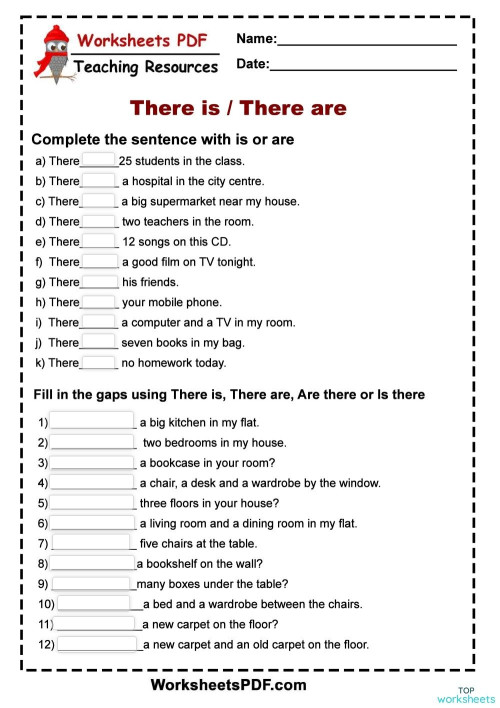 There is there are. Interactive worksheet | TopWorksheets