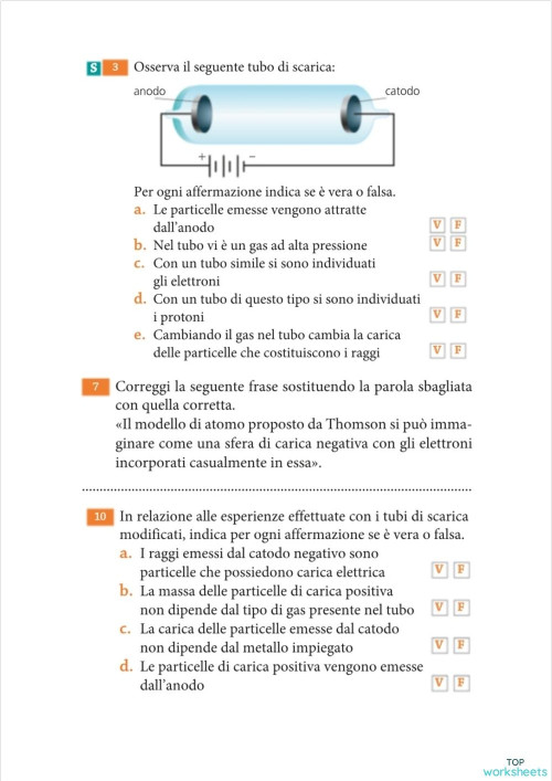 Modelli atomici di Thomson e Rutherford - Esercizi 1. Scheda ...