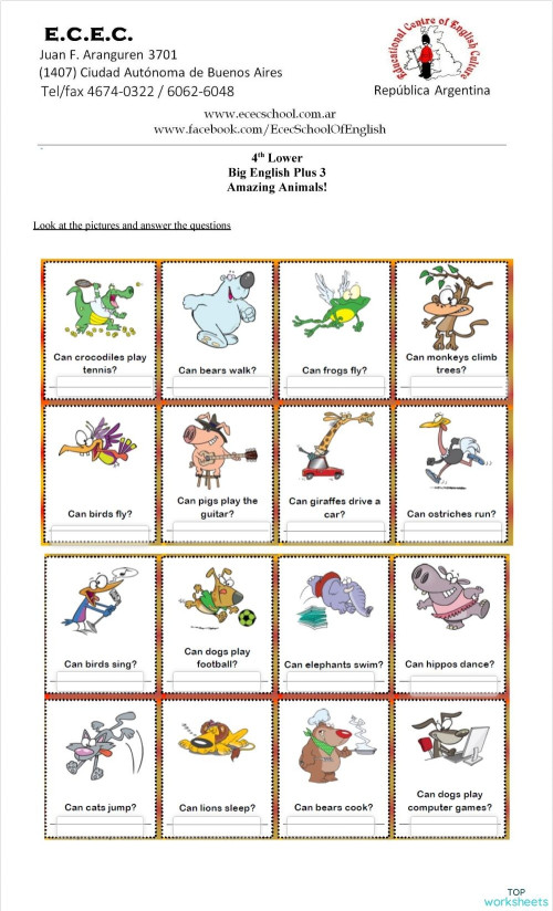 HW 6/8: amazing animals 3. Interactive worksheet | TopWorksheets
