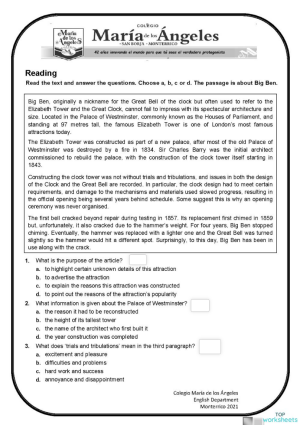 B2_readingtest. Interactive worksheet | TopWorksheets