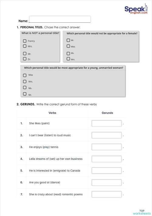 Writing: interactive worksheets and online exercises | TopWorksheets