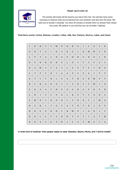 Power Up 5 | Unit 1.2. Interactive worksheet | TopWorksheets