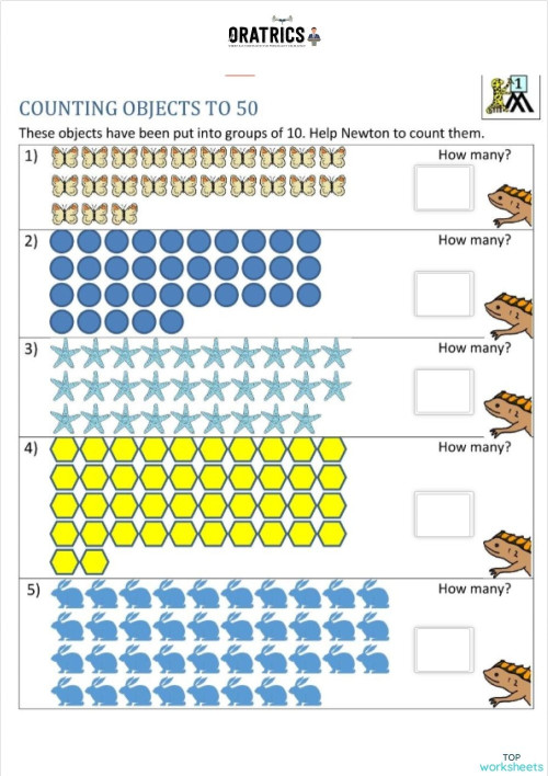 Counting Objects. Interactive worksheet | TopWorksheets