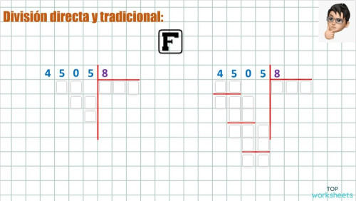 DIVISIÓN DIRECTA Y TRADICIONAL 6. Ficha interactiva | TopWorksheets